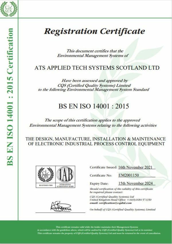 ISO Certificates | ATS Scotland